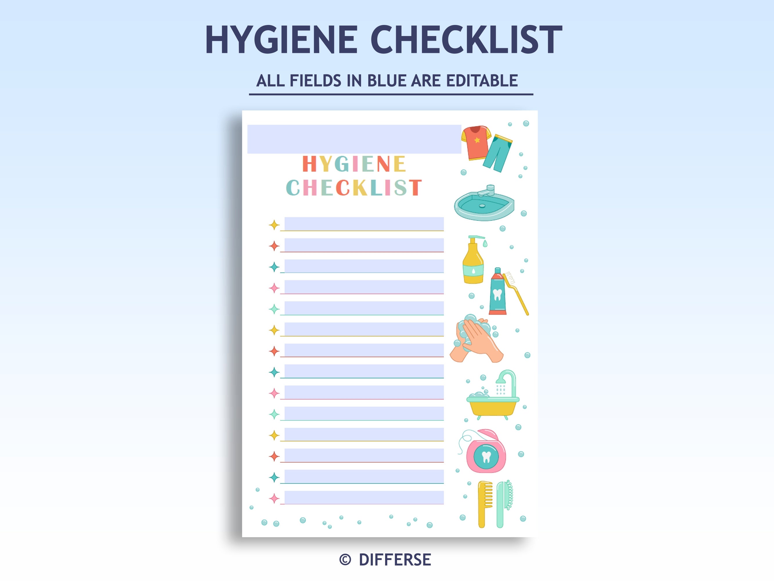 Hygiene Chart for Kids | Personal Hygiene Poster | Kids Hygiene ...