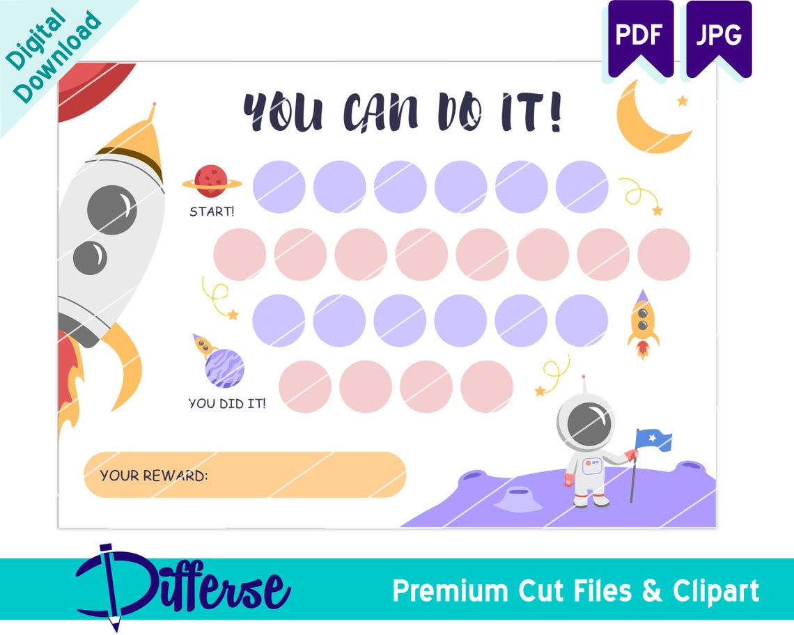 Printable Outer Space Reward Chart for Kids Astronaut - Etsy Printable Outer Space Reward Chart for Kids Astronaut - Etsy