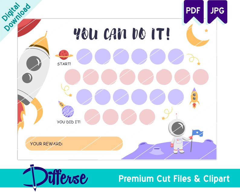 Printable Outer Space Reward Chart for Kids Astronaut Behavior Chart ...