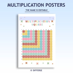 Multiplication Square + Times Tables | Multiplication Table | Math for ...