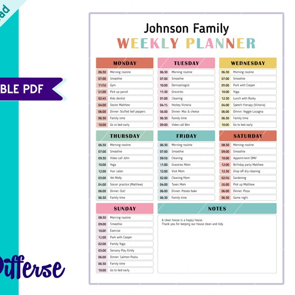 Family Planner - Etsy