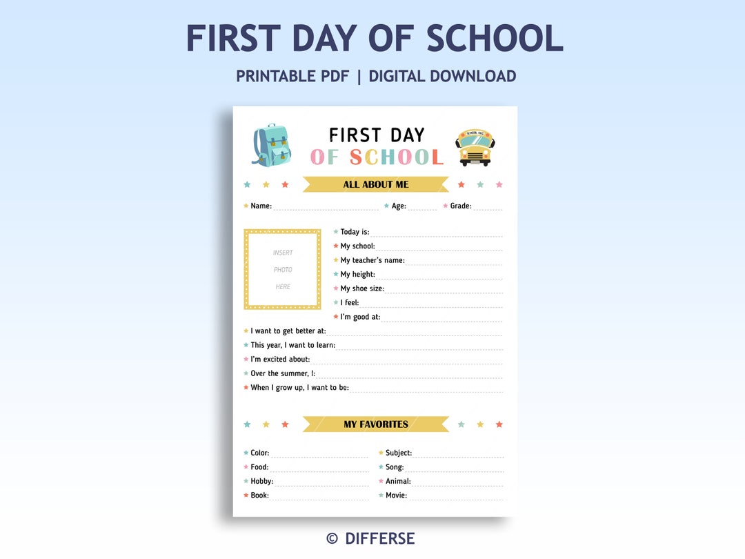 First Day of School Printable | Back to School Printable | Starting ...