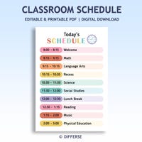 Editable Visual Schedule Cards | Colorful Classroom Timetable Display ...