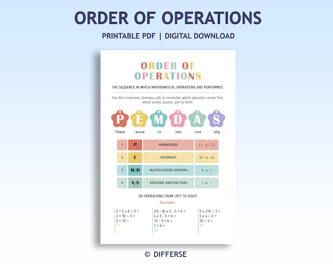 PEMDAS Order of Operations Magnet Set Great for the Math Classroom - Etsy