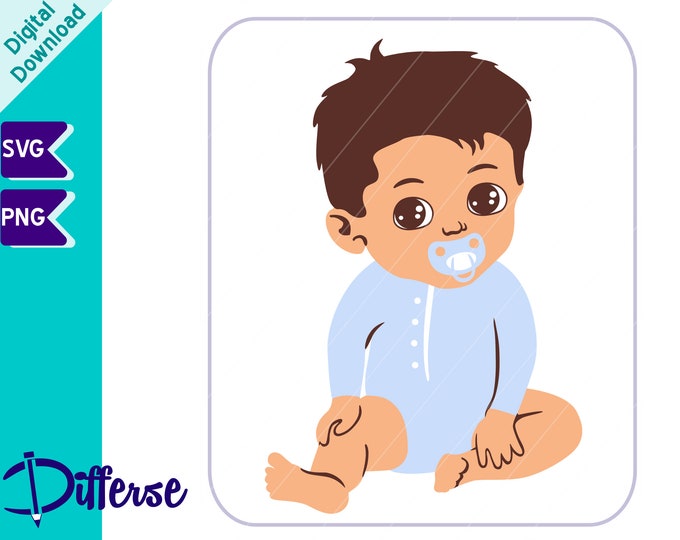 Cute Baby Boy SVG SVG Cut File & PNG Baby Boy With - Etsy