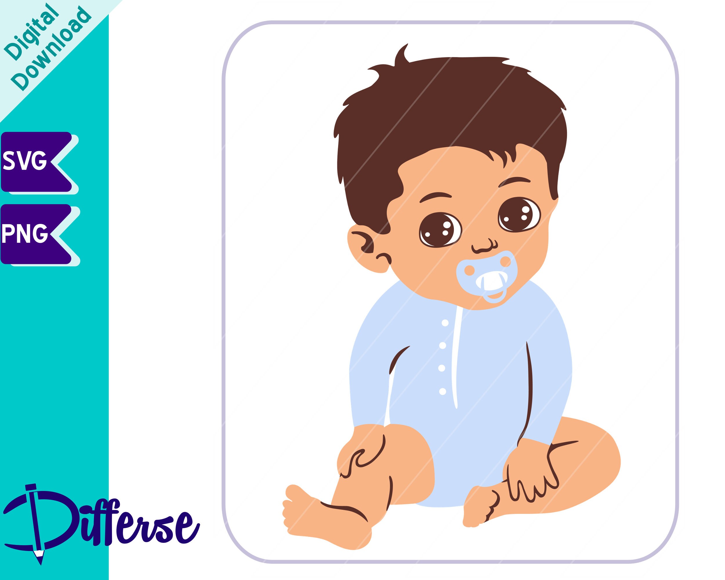 Cute Baby Boy SVG SVG Cut File & PNG Baby Boy With - Etsy