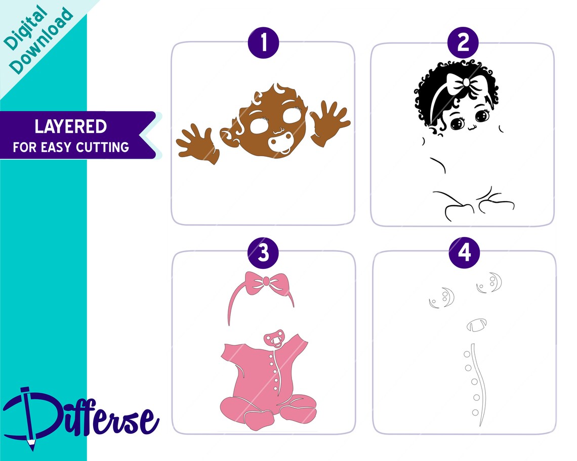 Black Newborn Baby With Pacifier SVG Cut File & PNG Black - Etsy