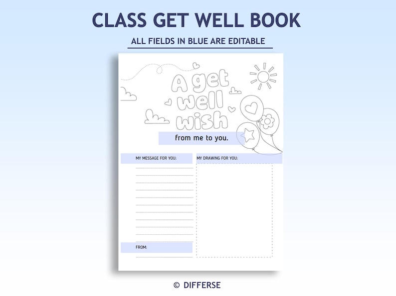 Get Well Soon Class Book | Classroom Get Well Soon Cards | Sick Student ...