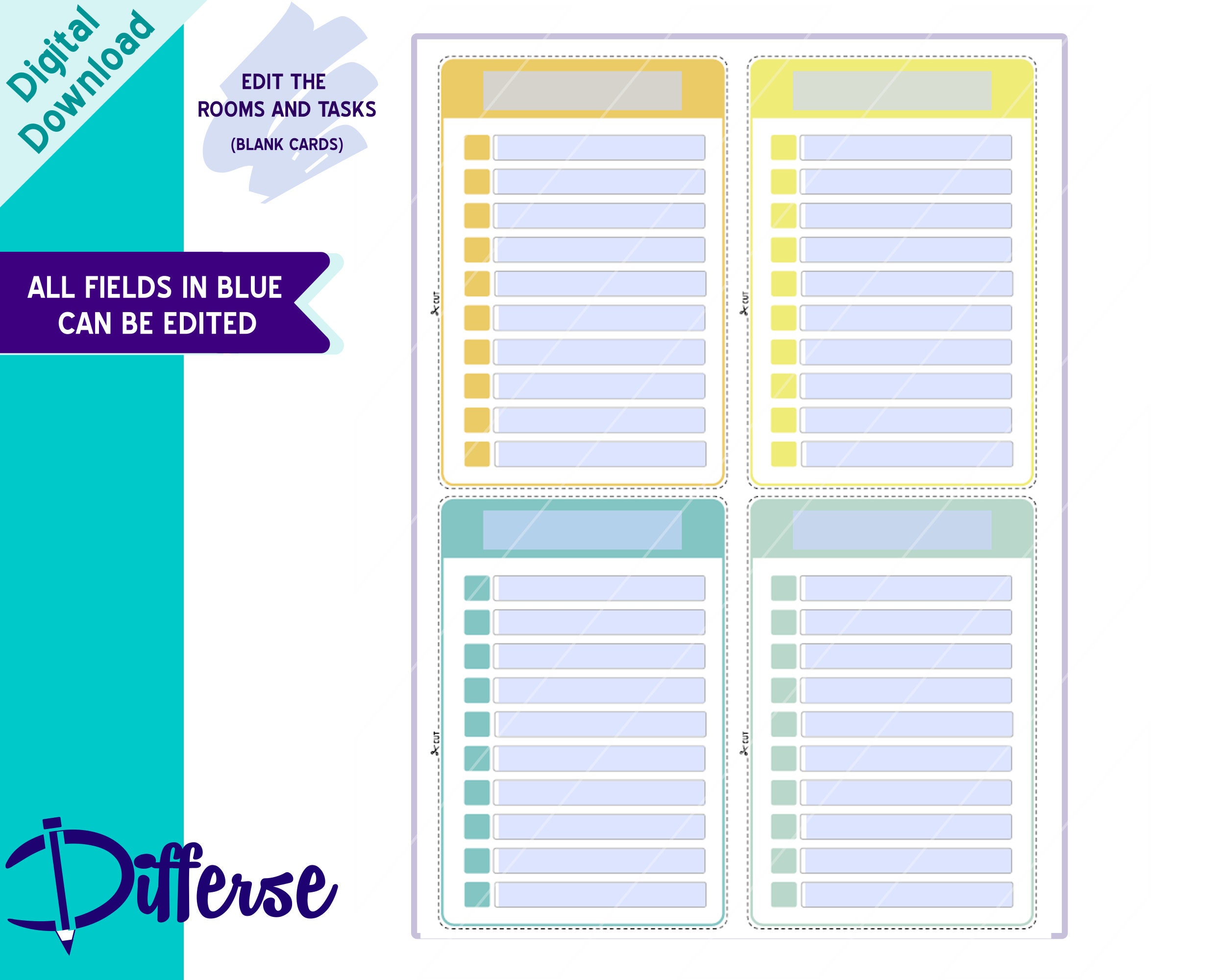 Editable Kids Cleaning Cards Printable Cleaning Cards - Etsy Canada