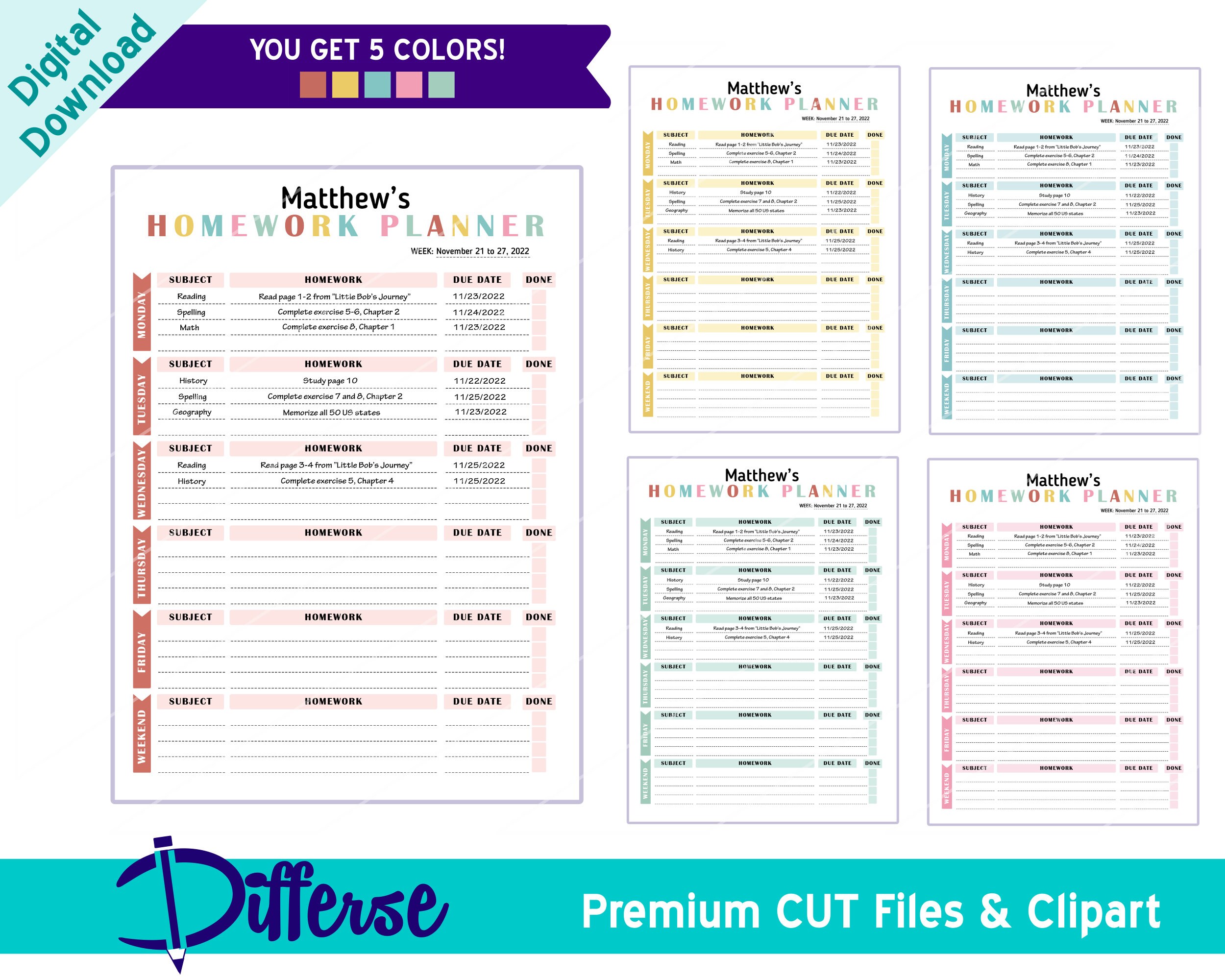 Editable Homeschool Printable Bundle for Kids | Homeschool Planner ...