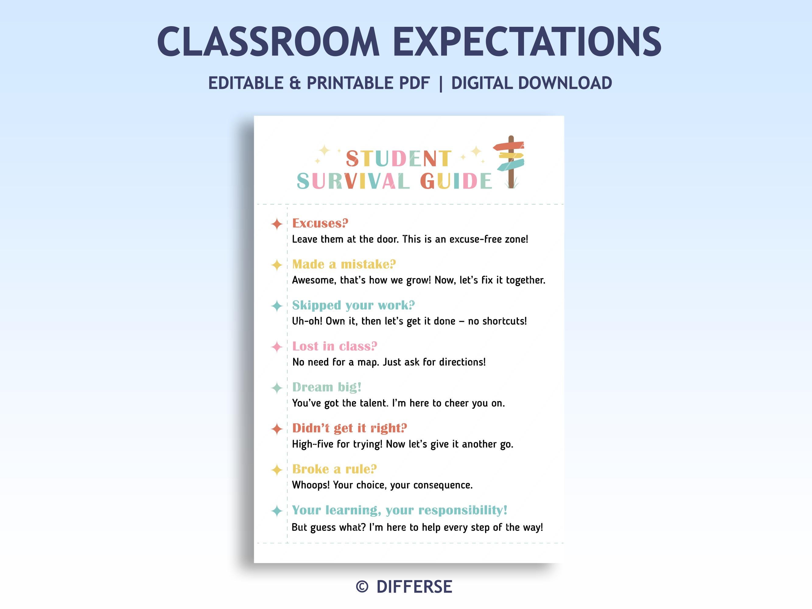 Classroom Expectations Middle School | Funny Classroom Rules | Humorous ...