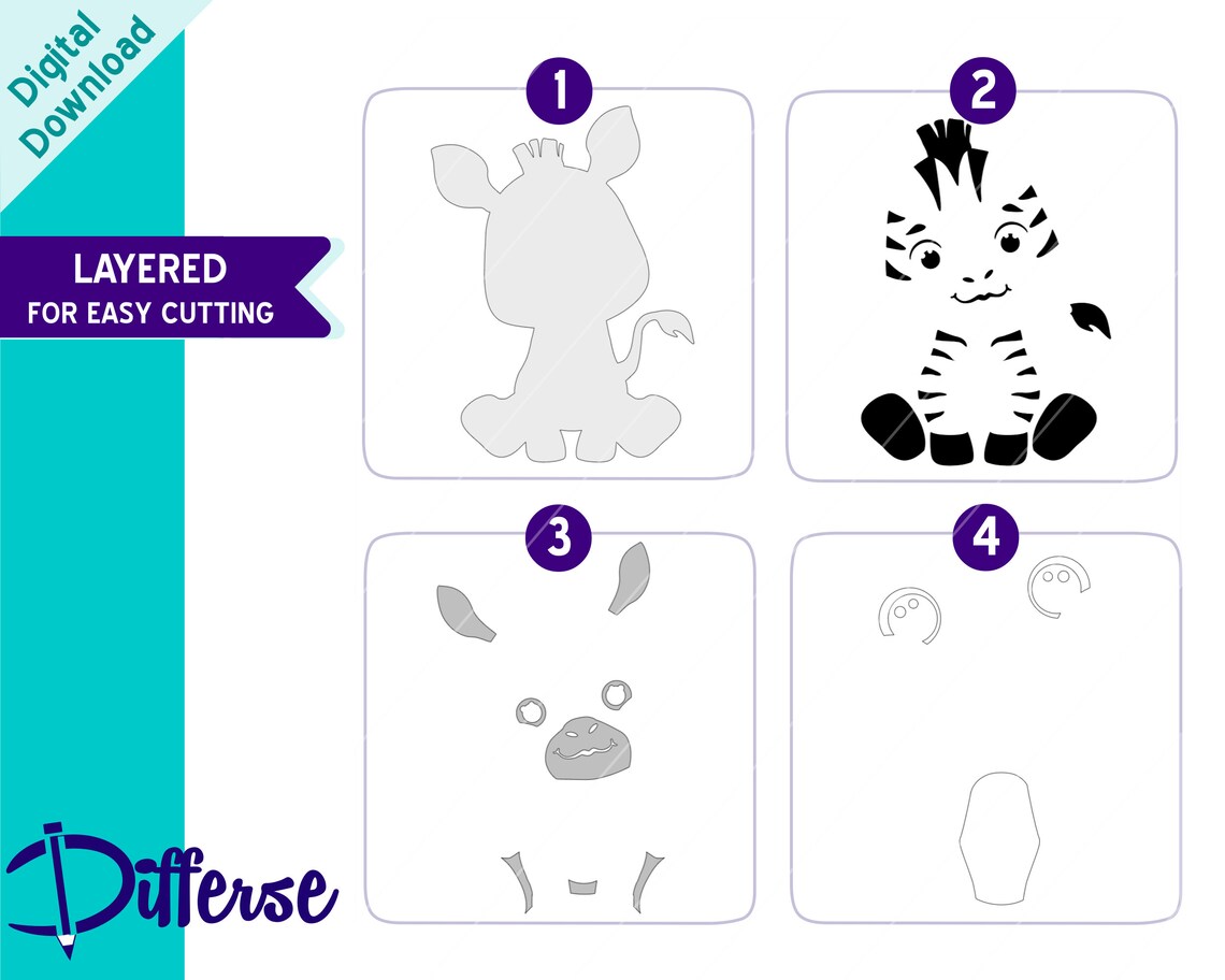 Cute Baby Zebra SVG SVG Cut File & PNG Zebra Svg Baby - Etsy