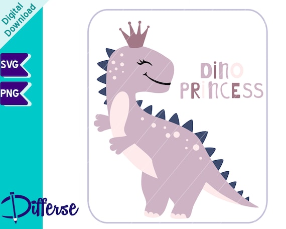 Cute Princess T-rex SVG SVG Cut File & PNG Princess - Etsy Australia