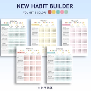 Editable Habit Tracker for Kids | Habit Chart | Cute Goal Tracker | A4 ...