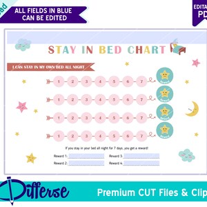 Stay in Bed Reward Chart Bedtime Chart Stay in Bed Chart Reward Chart ...