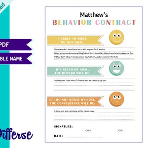 Behavior Bundle for Kids | Consequence Chart | Behavior Contract ...