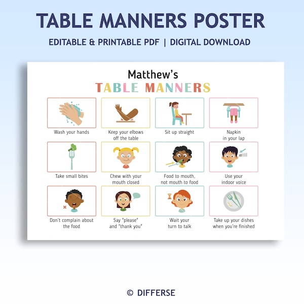 Table Manners - Etsy