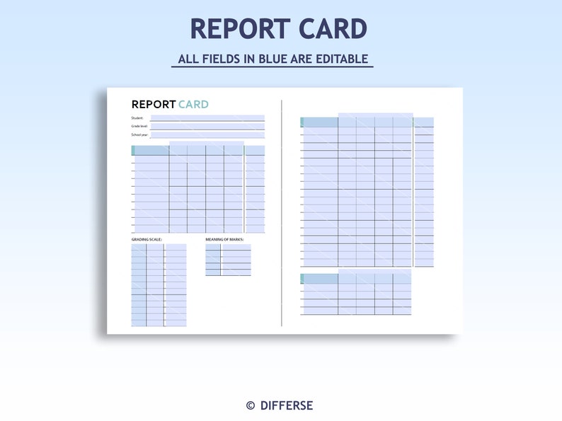 Editable Homeschool Report Card | Report Card Template | Homeschool ...
