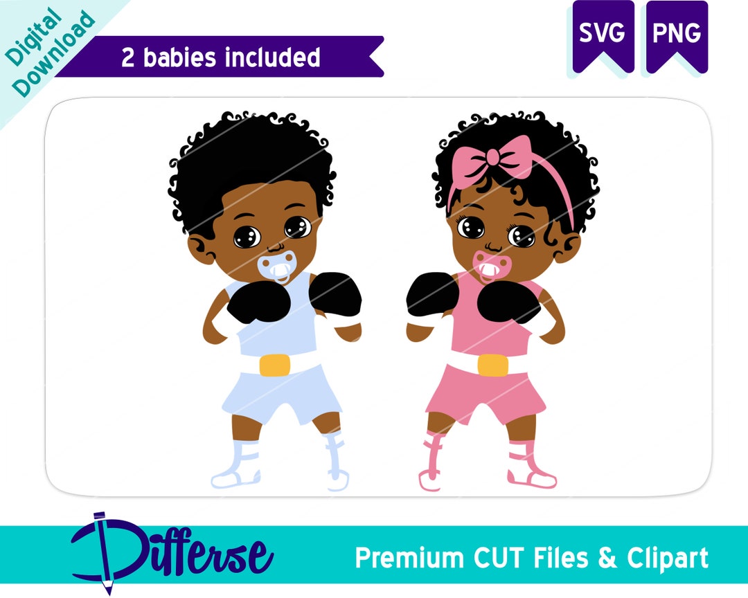 Boxing Gender Reveal SVG | SVG Cut File & PNG | Black Gender Reveal ...