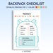 Kids Backpack Checklist | Editable Backpack List | School Backpack ...