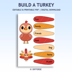 Build a Turkey | Turkey Printable | Turkey Craft | Thanksgiving Game ...