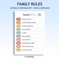 Family Rules | House Rules for Kids | Family Values | Kids Wall Art ...