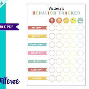 Behavior Sticker Chart Behavior Tracker Behavior Chart for Kids Kids ...