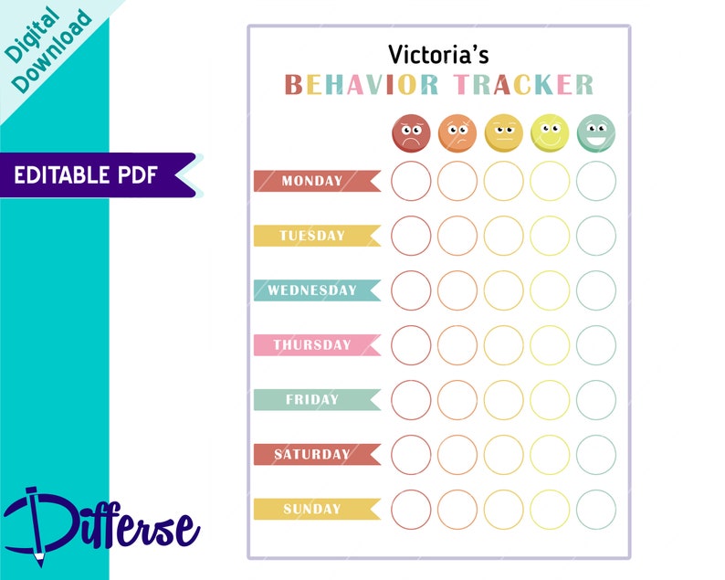 Behavior Sticker Chart Behavior Tracker Behavior Chart for - Etsy