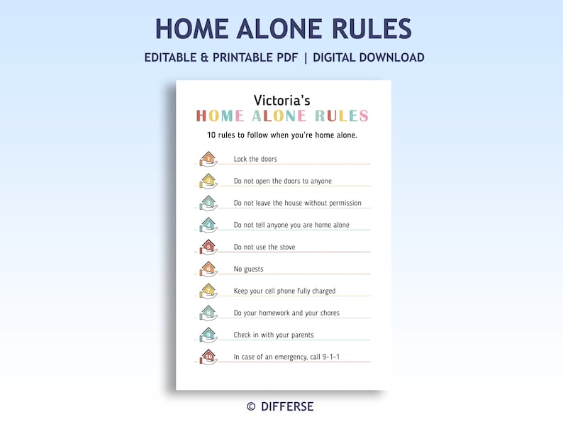 Kids Safety Rules for Staying Home | House Rules for Kids | Alone Rules ...