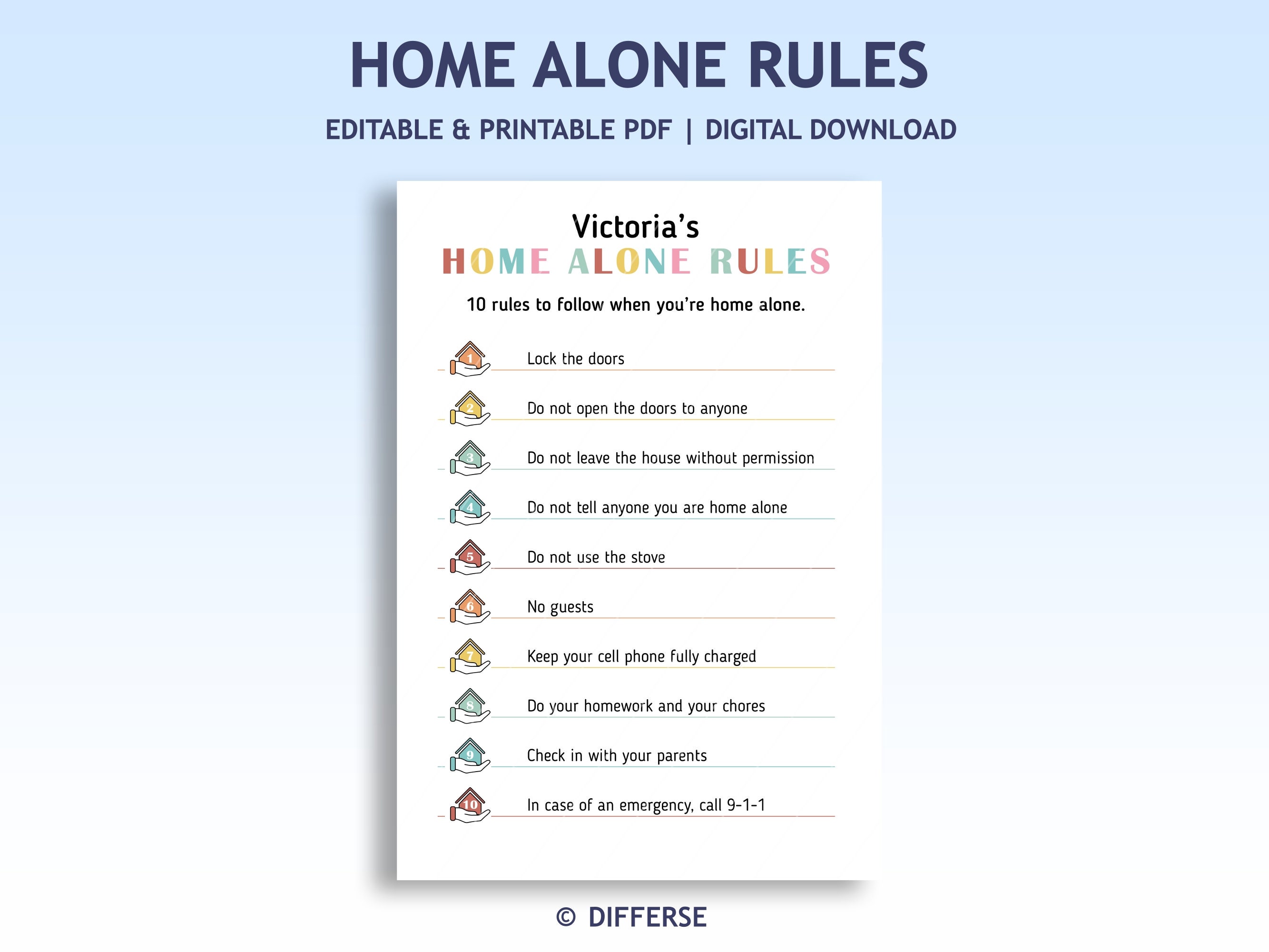 Kids Safety Rules for Staying Home | House Rules for Kids | Alone Rules ...