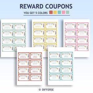 Reward Coupons for Kids | Editable Reward Coupons | Kids Reward Coupons ...