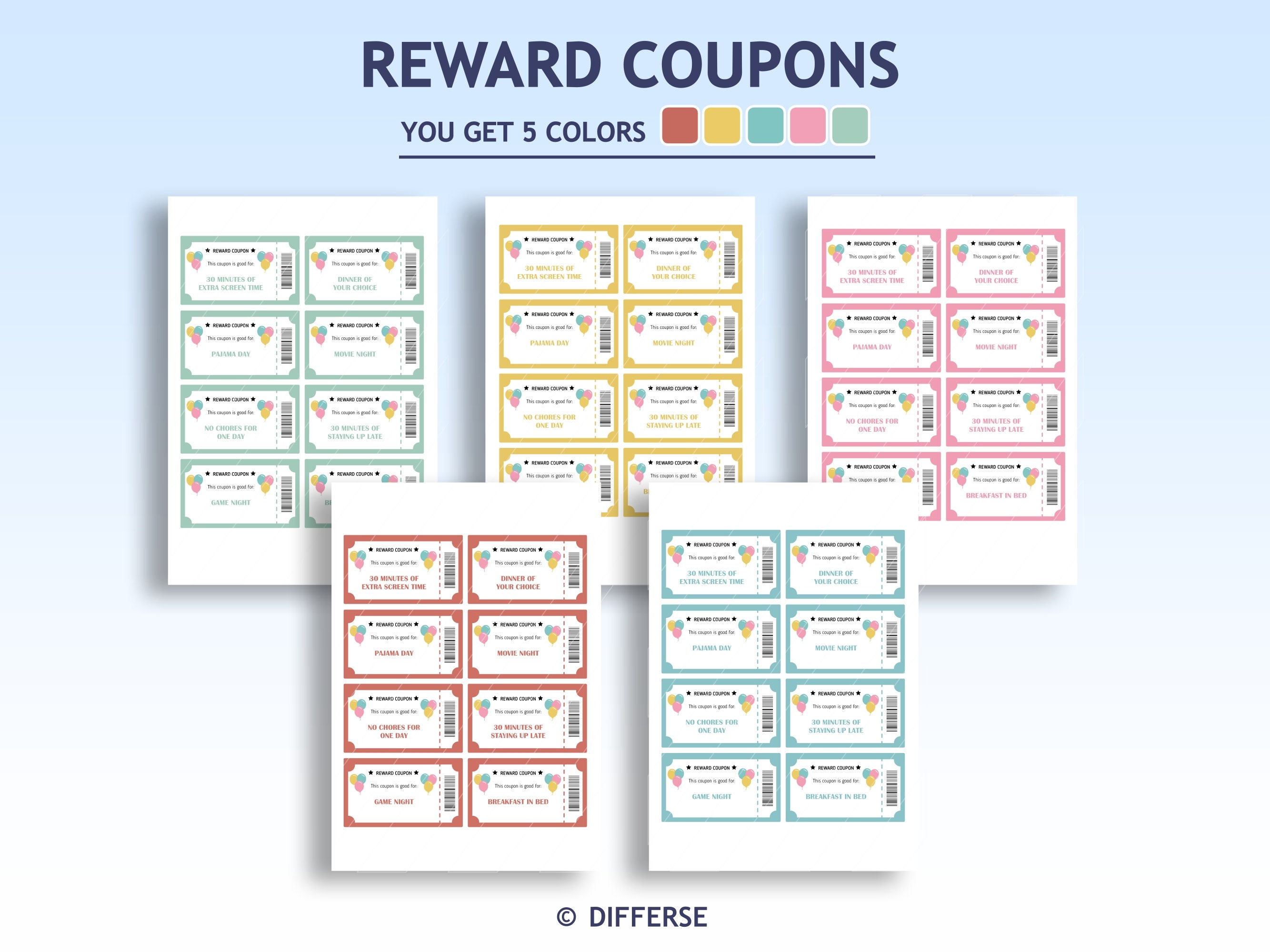 Reward Coupons for Kids | Editable Reward Coupons | Kids Reward Coupons ...