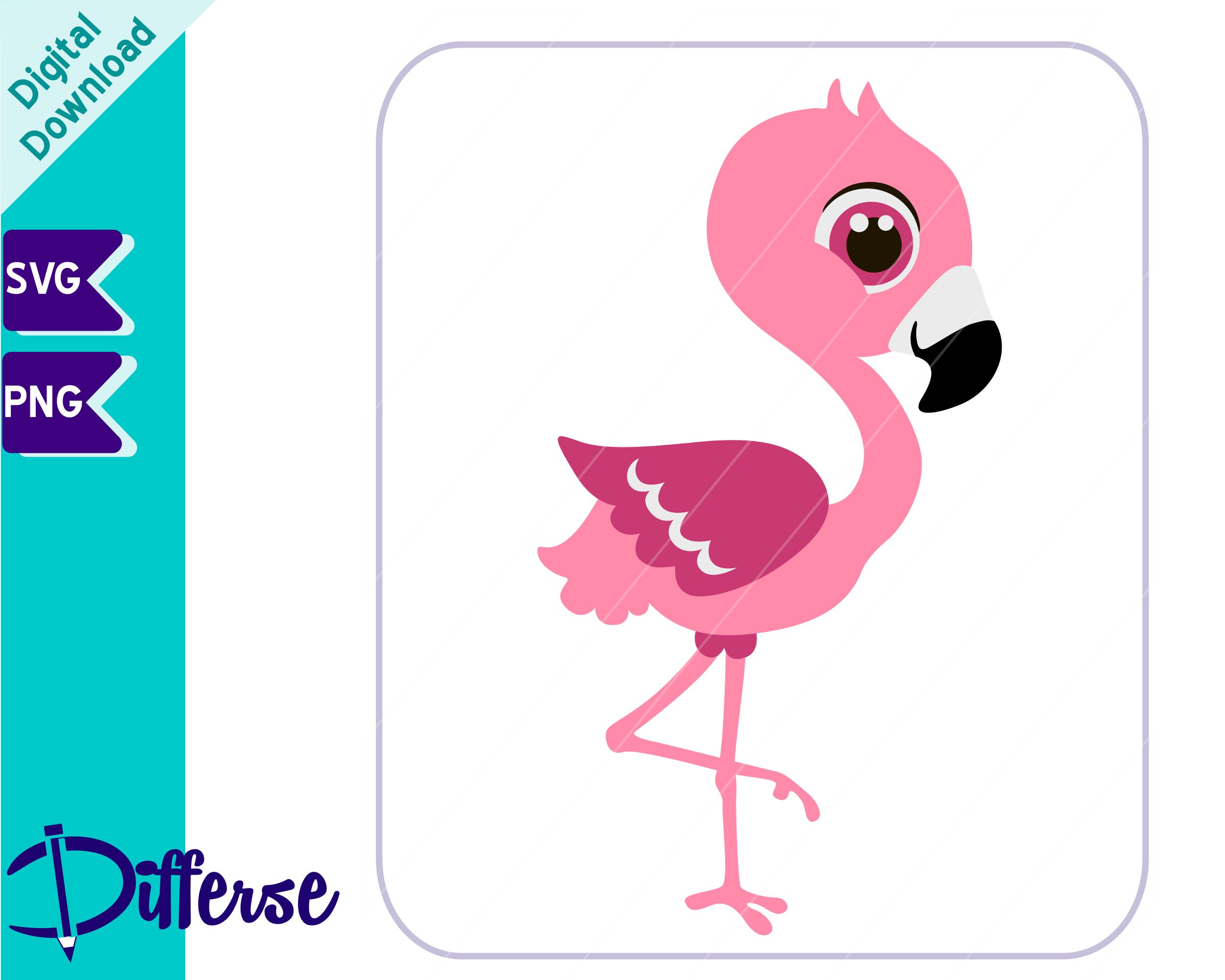 Cute Baby Flamingo SVG SVG Cut File & PNG Flamingo Svg - Etsy