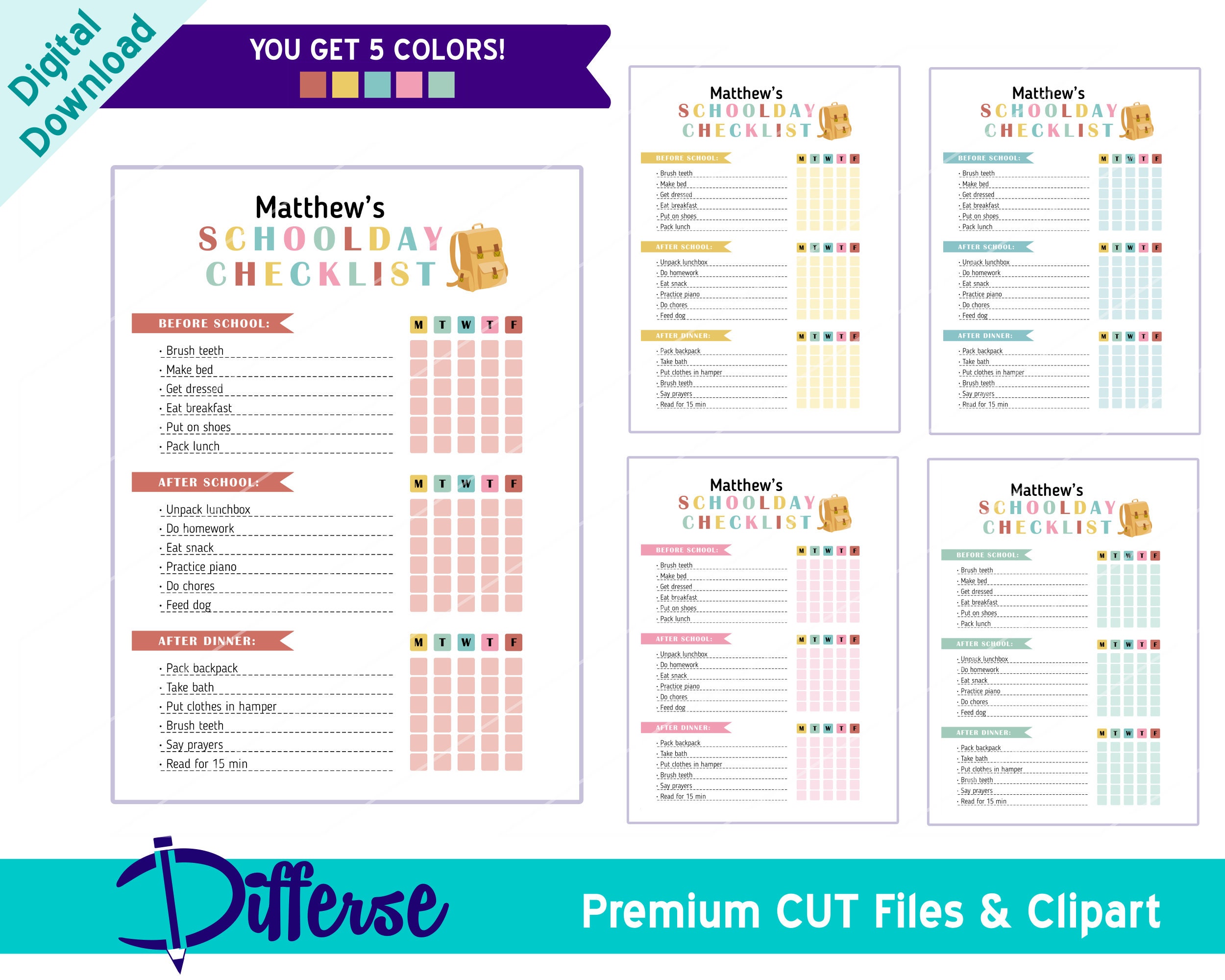 Editable Daily Routine Chart for Kids Chore Chart for Kids - Etsy UK