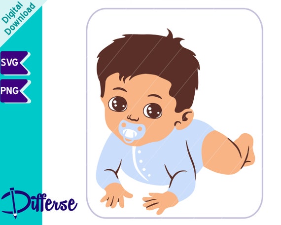 Baby Boy SVG SVG Cut File & PNG Baby Boy With Pacifier | Etsy
