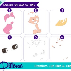 Newborn Baby SVG | SVG Cut File & PNG | Baby Girl With Pacifier Svg ...