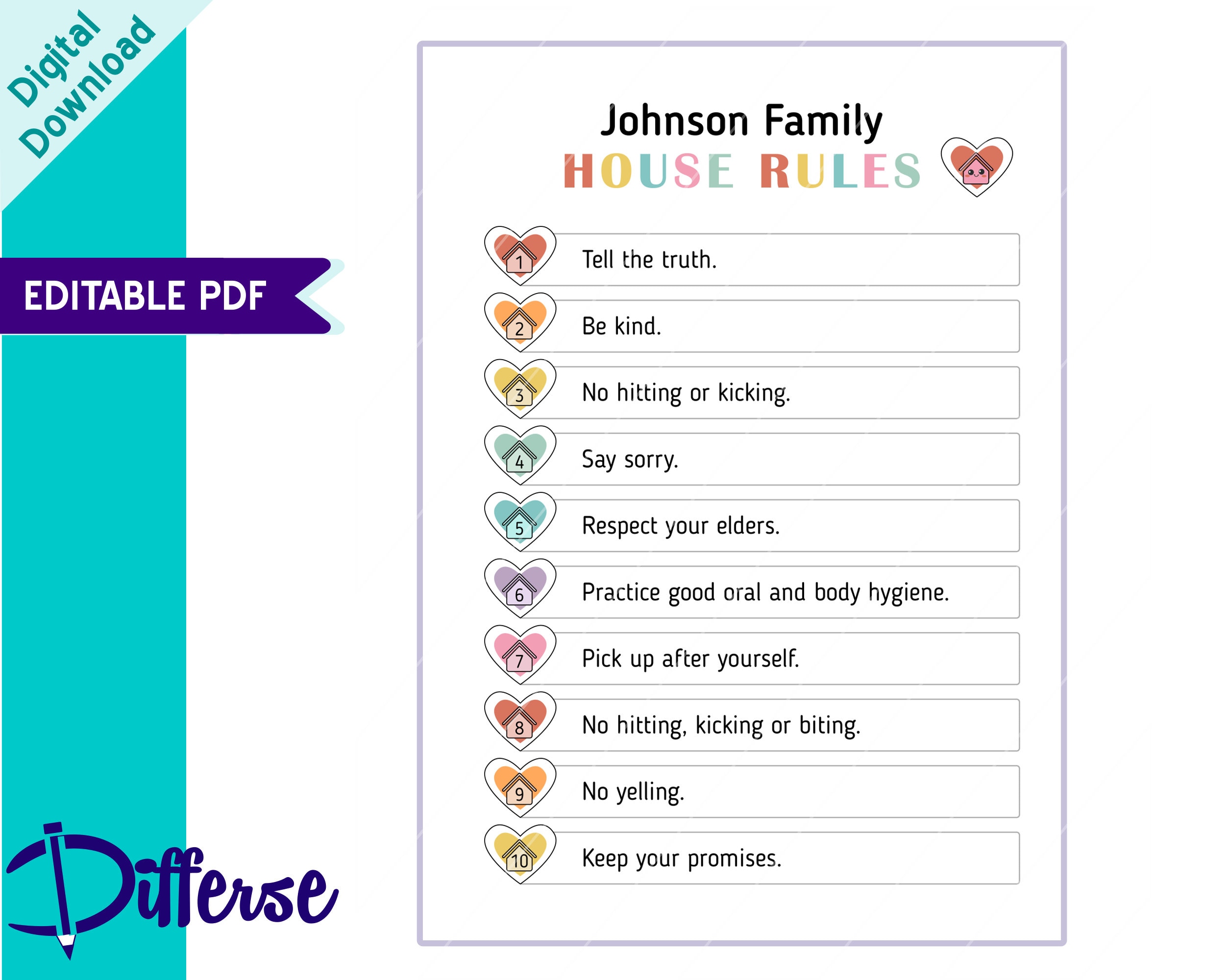 Printable House Rules