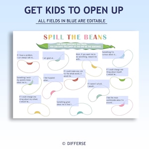 Spill the Beans Therapy Activity | Conversation Starters for Kids ...