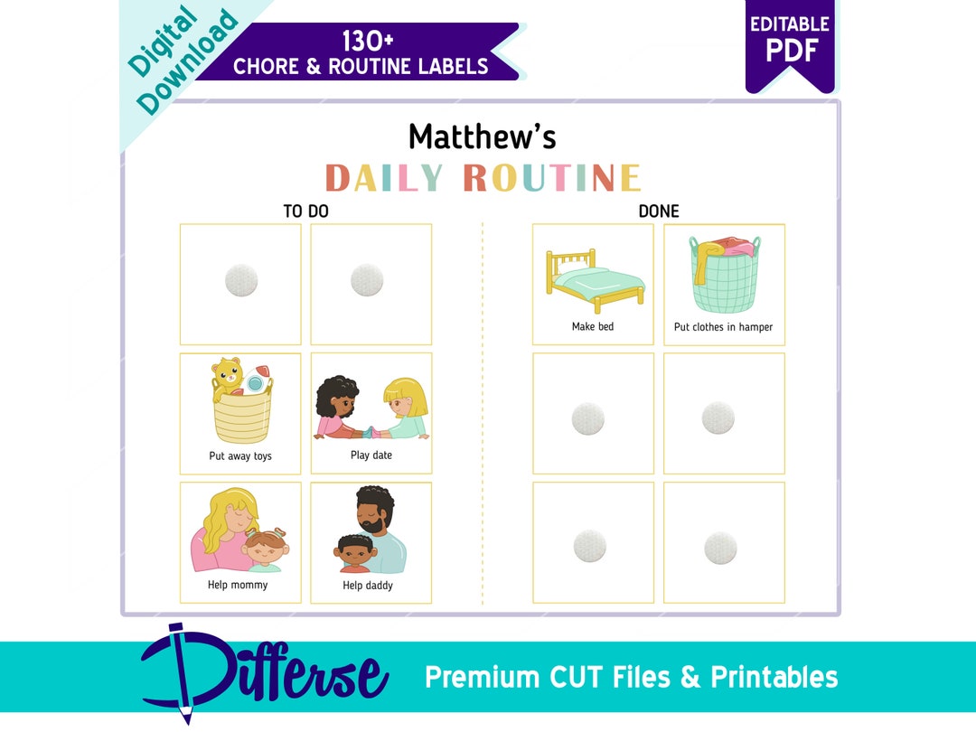 Visual Routine Chart | Visual Schedule | Kids Chore Chart | Chore Chart ...