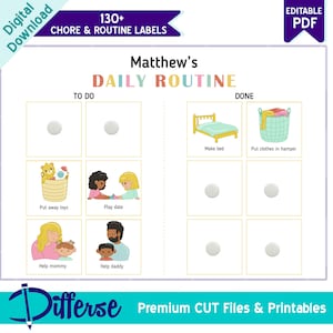 Visual Routine Chart | Visual Schedule | Kids Chore Chart | Chore Chart ...