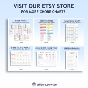 Chore Chart for 3 Kids | Family Chore Chart | Kids Chore Chart | Family ...