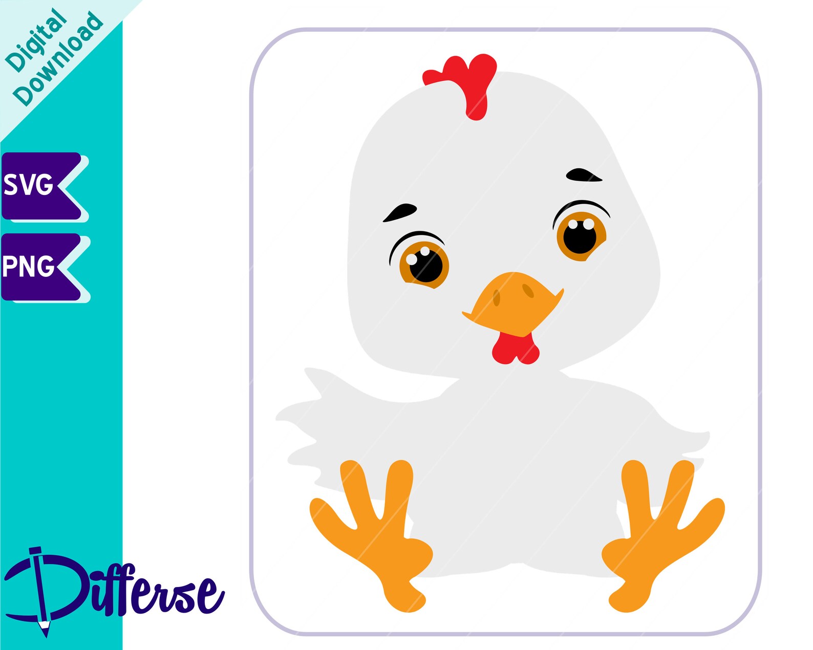 Cute Baby Chicken SVG SVG Cut File & PNG Chicken Svg - Etsy