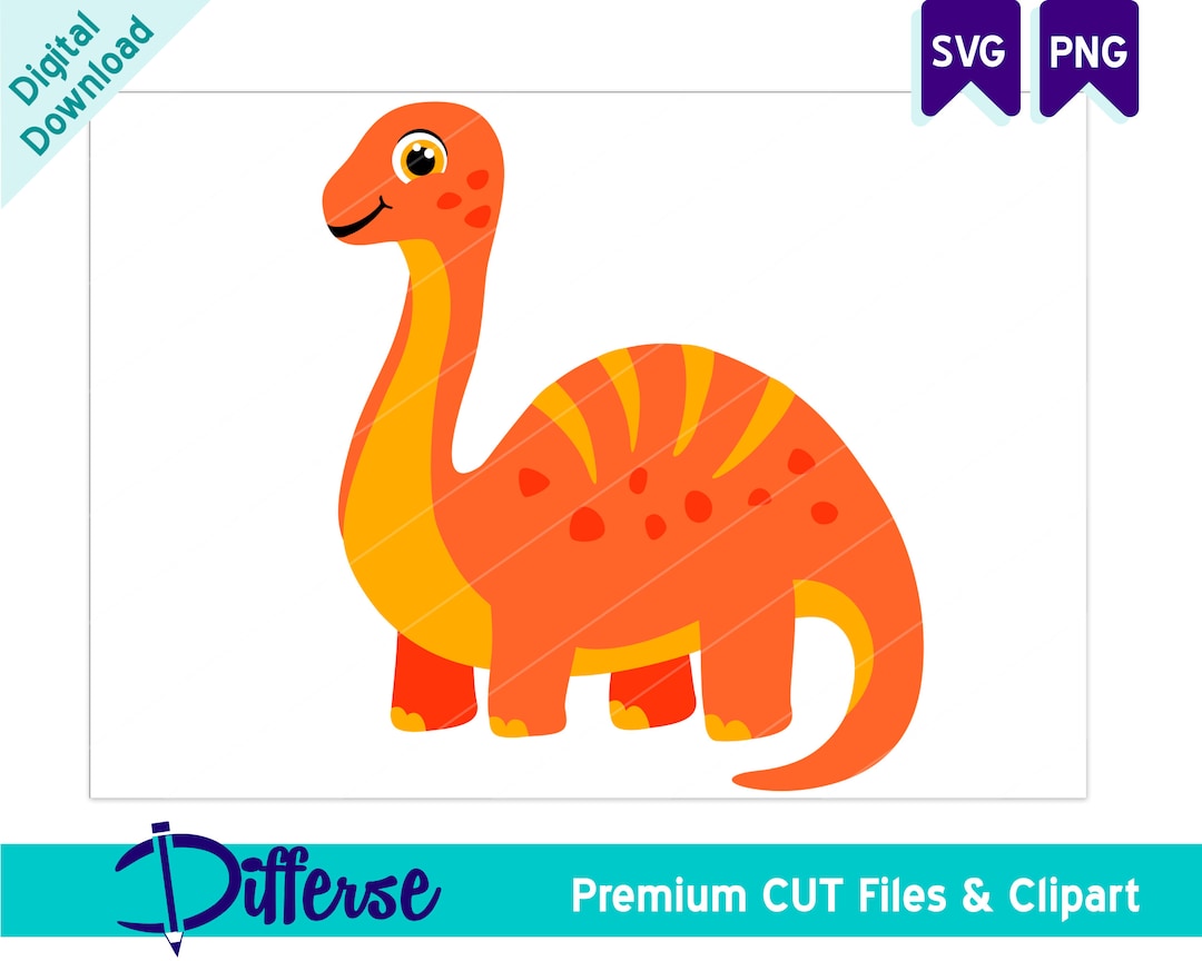 Brontosaurus SVG | SVG Cut File & PNG | Dinosaur Svg | Dinosaur Clipart ...
