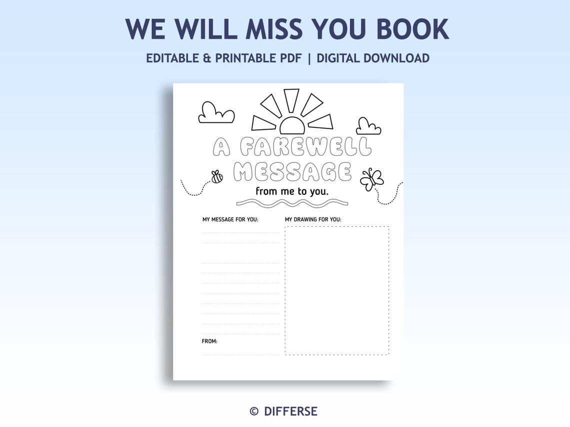 We Will Miss You Class Book | Goodbye Cards Book | Goodbye Book for ...