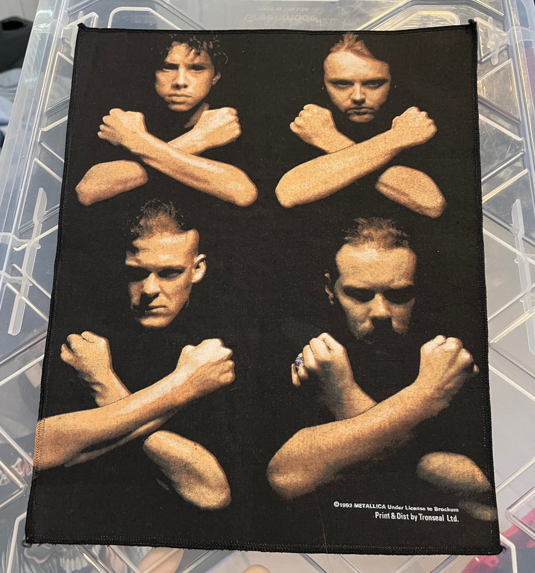 METALLICA Rare Vintage Black Album CROSSED 1992 Back Patch Licensed to ...