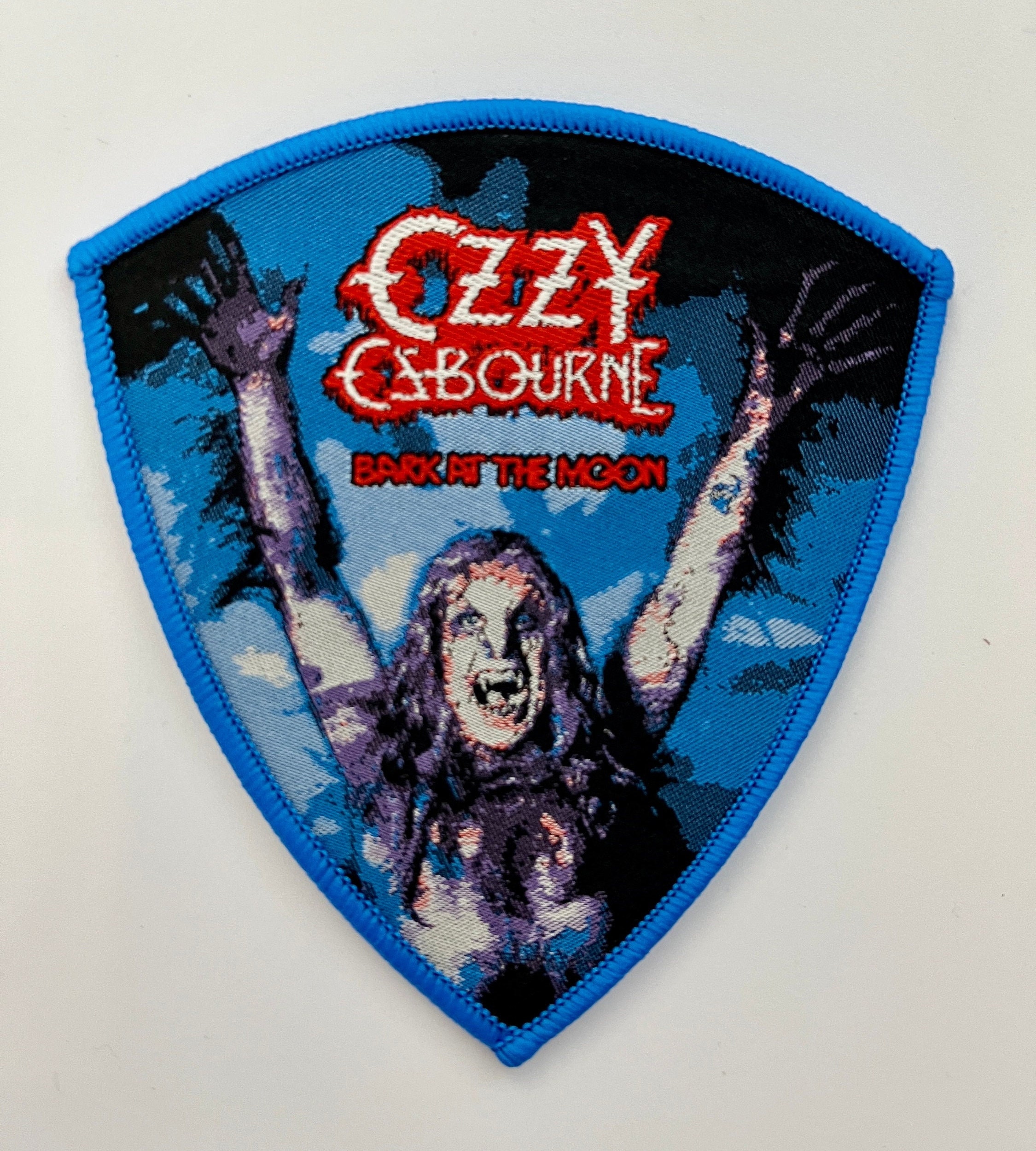 Ozzy Osbourne Bark at the Moon BLUE Border Officially Licensed Woven ...