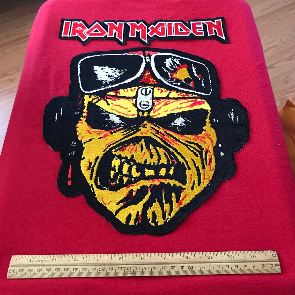 HUGE Iron Maiden ACES HIGH 2 Piece Custom Woven Back Patch - Etsy UK