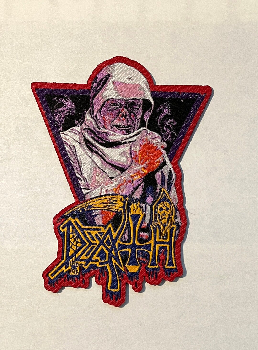 DEATH Leprosy Red Border Lasercut Woven Patch New - Etsy