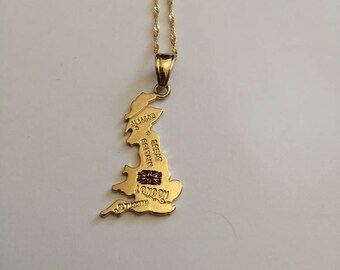 Uk Map Necklace | Etsy