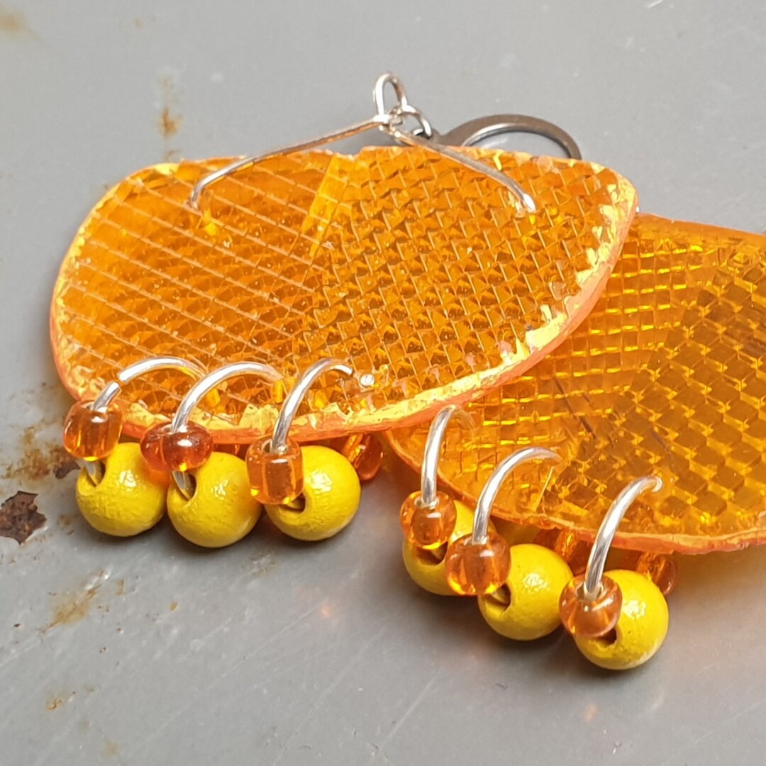 Statement Earrings yellorange Upcycling Jewelry, Recycled Jewelry ...